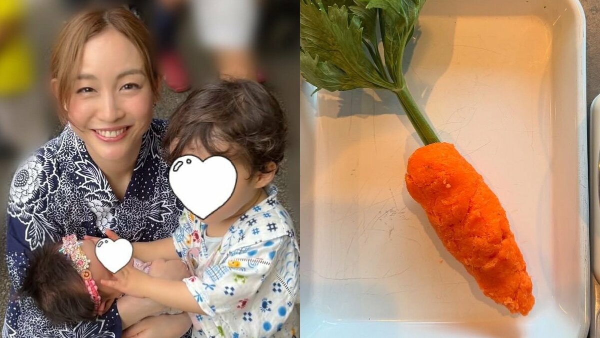 新井恵理那 】長男が2歳の誕生日 “擦ったにんじんを元に戻して” 「米粉のキャロットケーキ」は母子とも「大好物」に | Cube ニュース